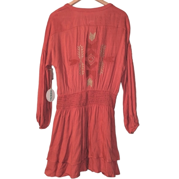 Hummingbird | Dresses | Nwt Hummingbird Embroidered Smocked Long Puff ...